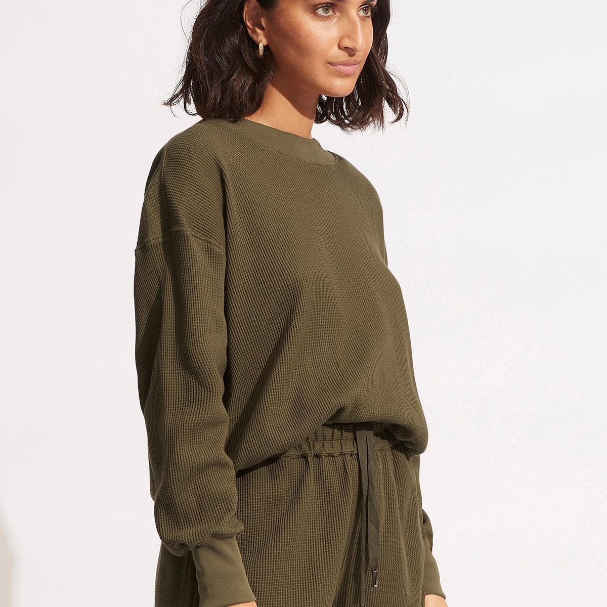 Waffle Sweat Top - Moss – Seafolly United Kingdom