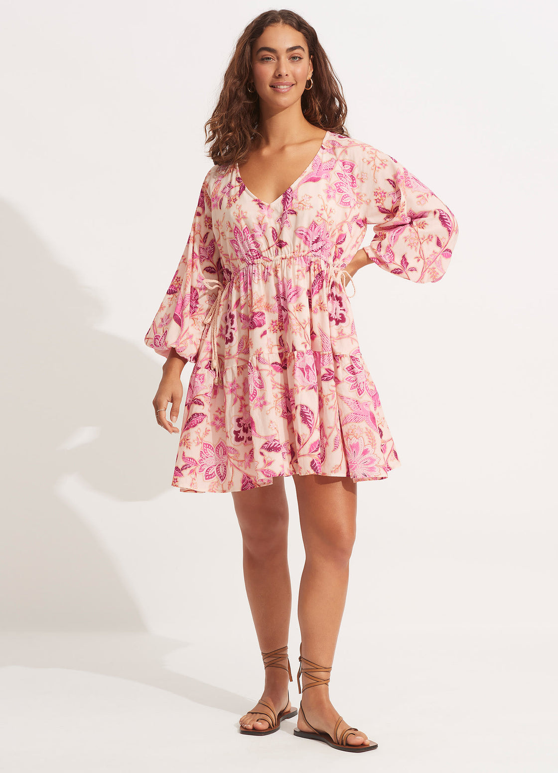 Silk Road Tier Mini Dress - Parfait Pink – Seafolly United Kingdom