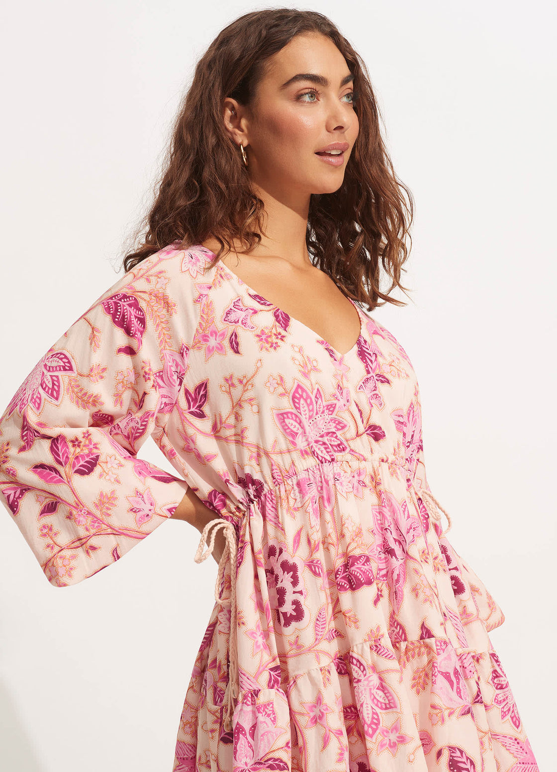 Silk Road Tier Mini Dress - Parfait Pink – Seafolly United Kingdom